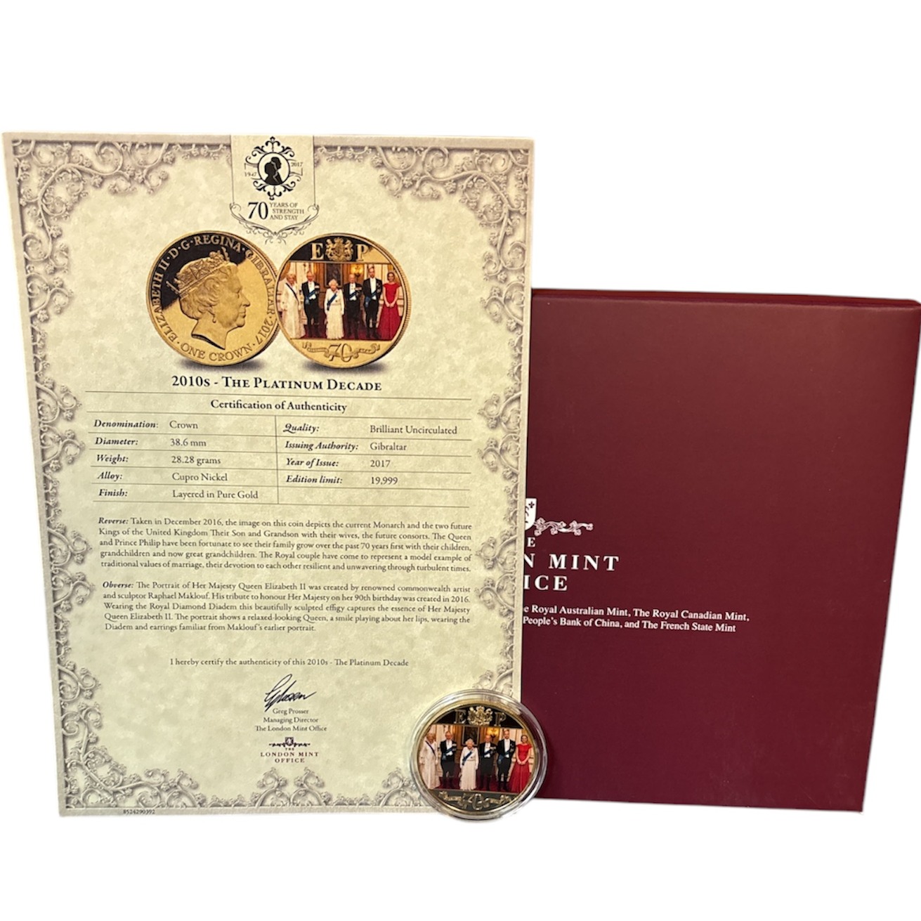 Used 2010s- The Platinum Decade Gold Plated Coin - Own4Less